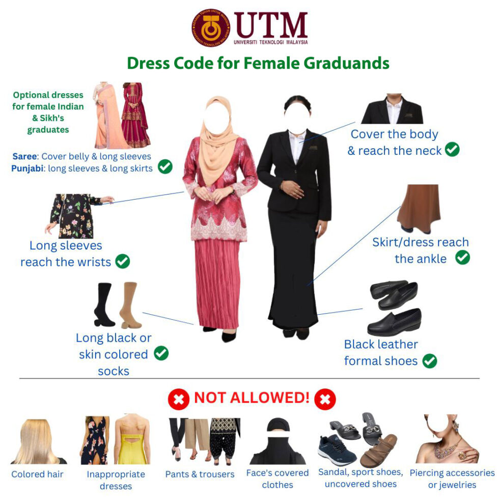 Graduate Dress Code | UTM 68th Convocation | 16 - 21 November 2024