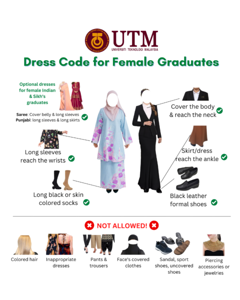 Graduate Dress Code | UTM 69th Convocation | 15 - 20 November 2025