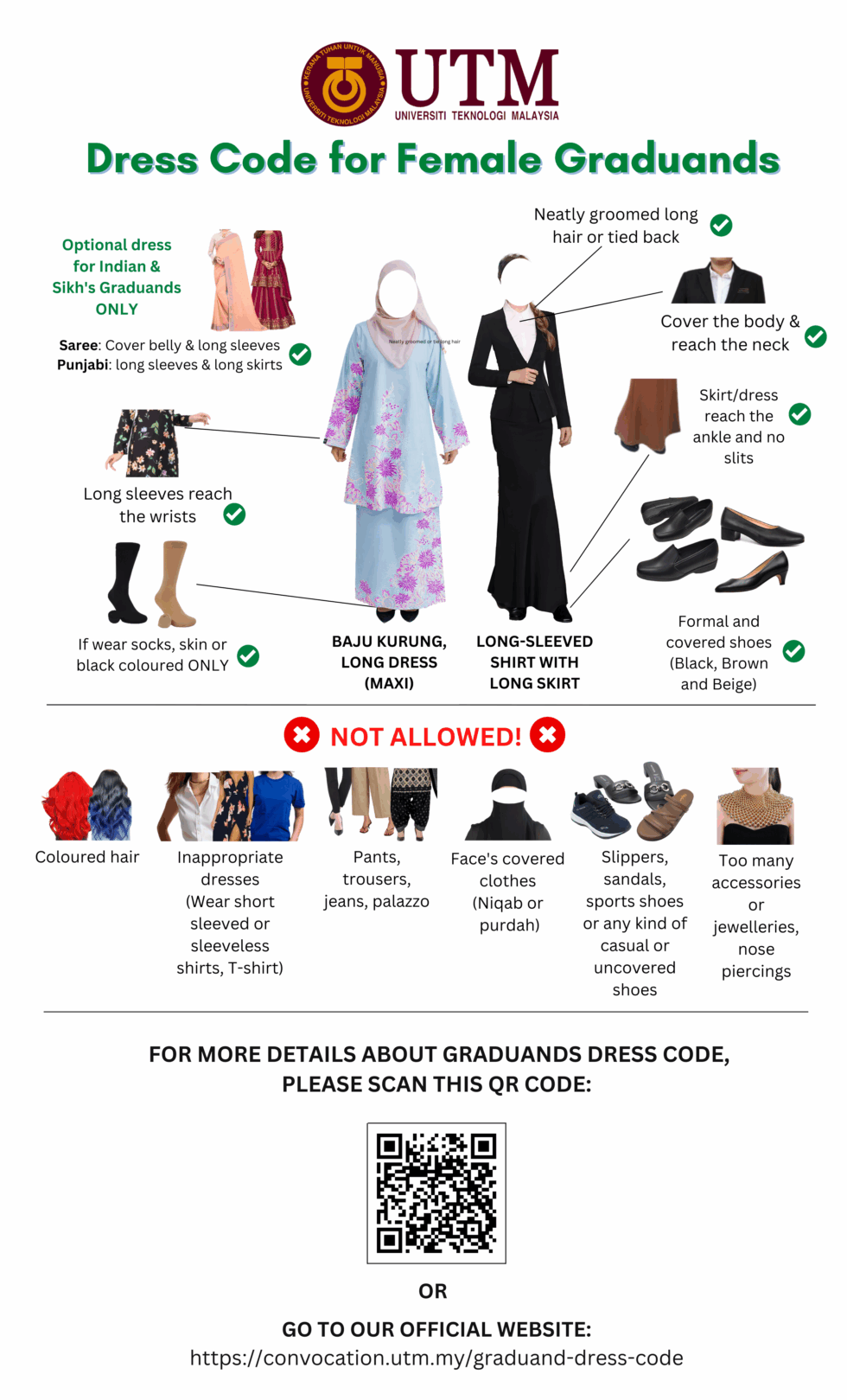 Graduate Dress Code | UTM 69th Convocation | 15 - 20 November 2025