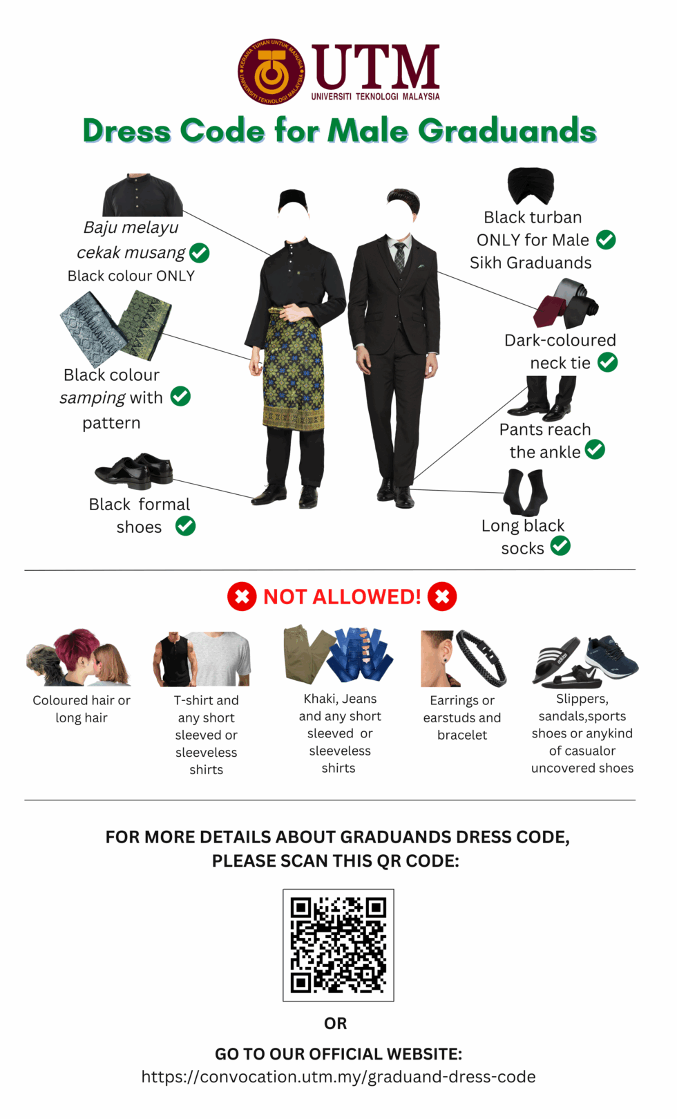 Graduate Dress Code | UTM 69th Convocation | 15 - 20 November 2025